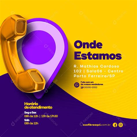 Onde Estamos Provedor de Internet Social Media PSD Editável download