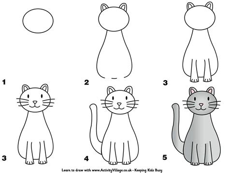 Cliquez Pour Agrandir L Image Et Voir Comment Dessiner Un Chat En