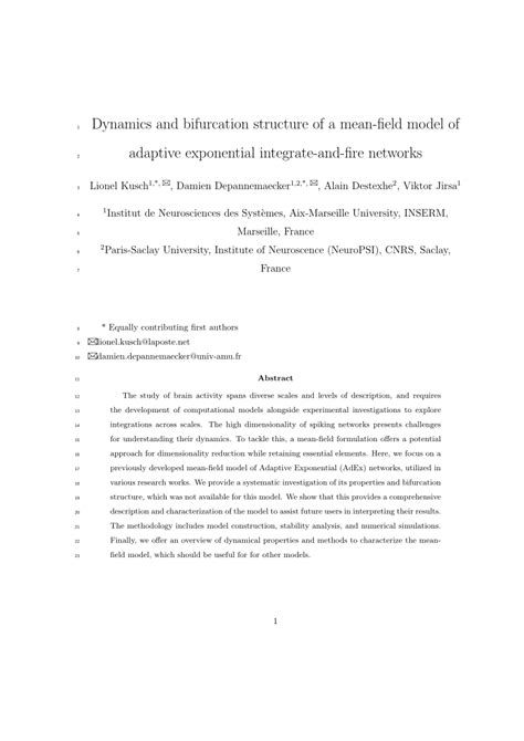 pdf dynamics and bifurcation structure of a mean field model of adaptive exponential integrate