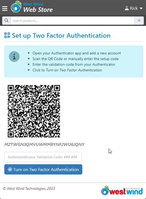 creating the setup key and qr code
