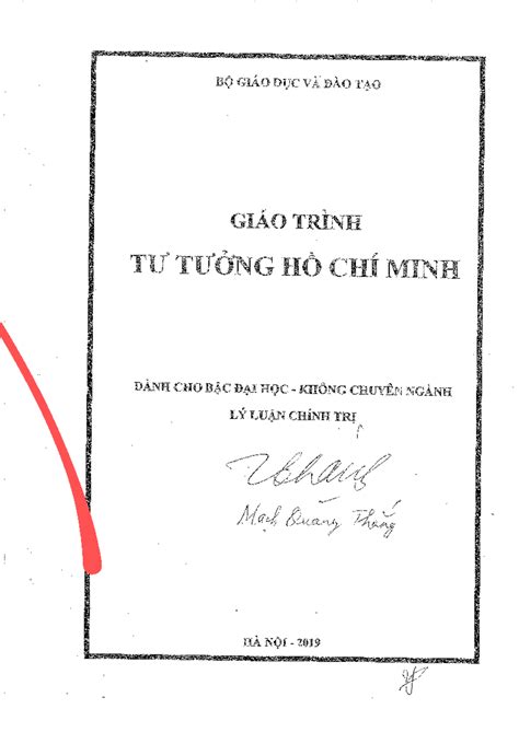 Giáo trình tư tưởng HCM giành cho hệ không chuyên BO GIAO DUC VA DÃO