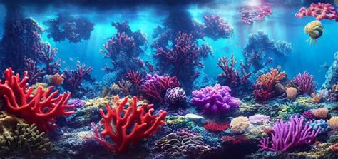 Beautiful View Of Underwater Sea Floor Coral Stable Diffusion