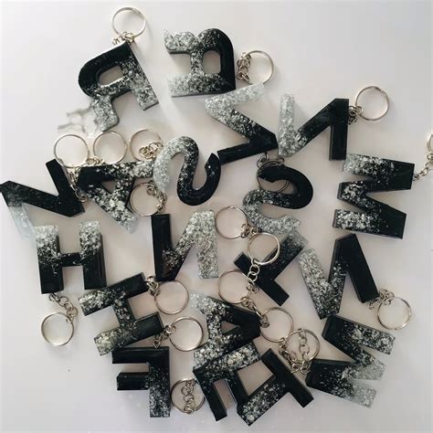 Resin Letter Keyring