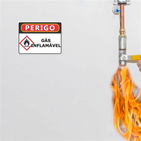 Placa Perigo Gás Inflamável Personalize