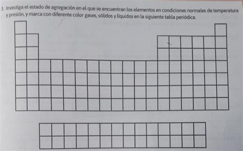 QUÍMICA I 3 Investiga el estado de agregación en el que se encuentran