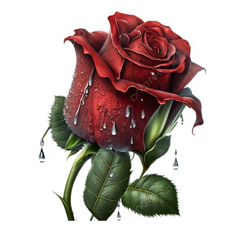 Orignal Nature Beautifull Red Rose Flower With Green Leaf Beautifull