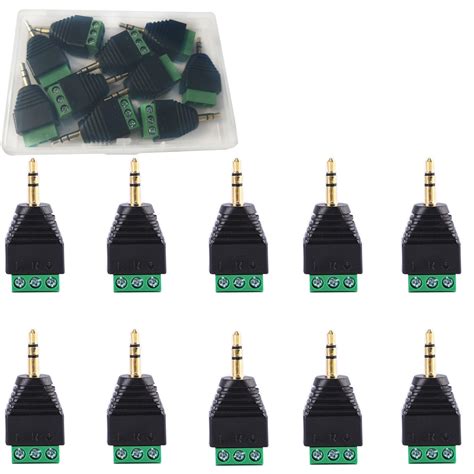 RUNCCI YUN 10pcs Jack Stereo 3 5 Mm TRS Morsetto Jack 3 5mm Presa