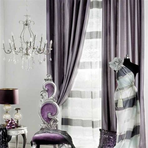 20 Modern Living Room Curtains Designs Purple And Silver Room