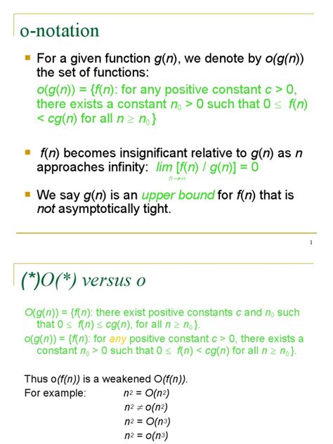 o notation for a given function g n we denote by o g n the set of functions pdf