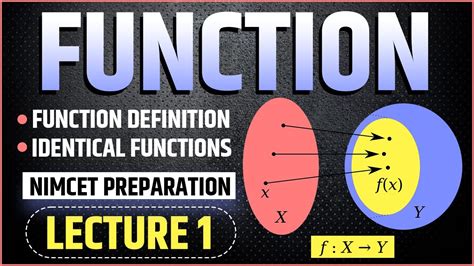 function lecture 1 function definition identical functions nimcet preparation youtube
