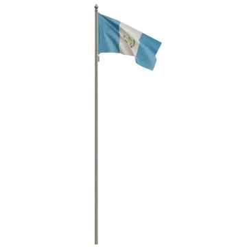 Bandera De Guatemala Con Asta PNG Bandera De Guatemala Ondeando