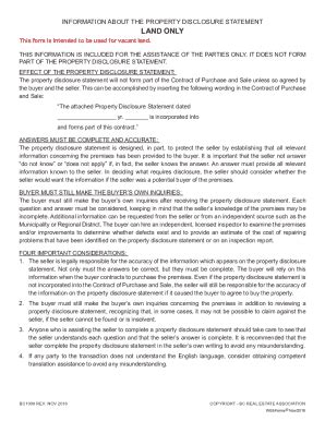 Fillable Online Vacant Land Disclosure Statement US Legal Forms Fax