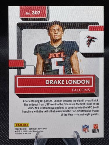 2022 Panini Donruss Rated Rookie Canvas 307 Drake London RC For