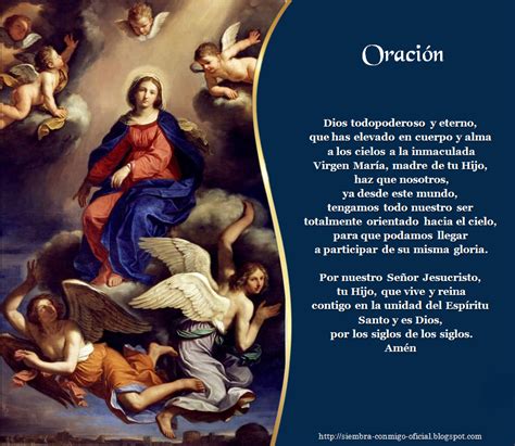 Oraci N Asunci N De La Virgen Mar A Celebra El De Agosto Con Esta