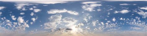 Clear Blue Sky Before Sunset With Beautiful Awesome Clouds Seamless