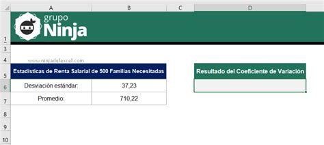 C Mo Calcular El Coeficiente Y La Variaci N En Excel Ninja Del Excel
