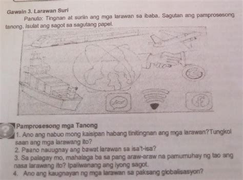 Gawain 3 Larawan Suri Panuto Tingnan At Suriin Ang Mga Larawan Sa