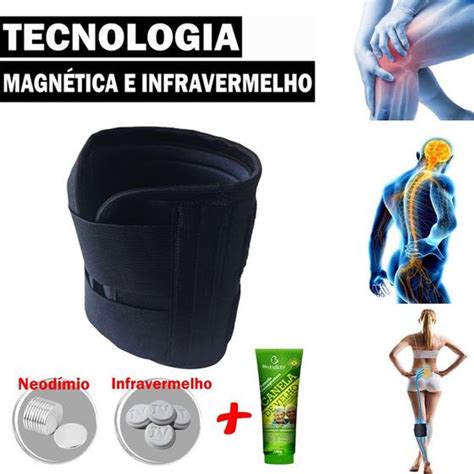 Kit Joelheira Ortop Dica Magn Tica Artrite Artrose Pomada Canela De