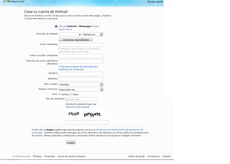 Clase De Tecnologia Pasos Para Crear Un Correo Electronico En Hotmail