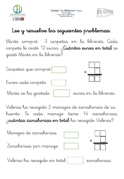 Ejercicio De Problemas De Multiplicaci 243 N Y Divisi 243 N Con Punto