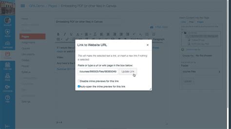 embed a pdf or any document in canvas youtube