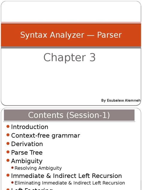 chapter 3 syntax analysis pdf parsing theoretical computer science