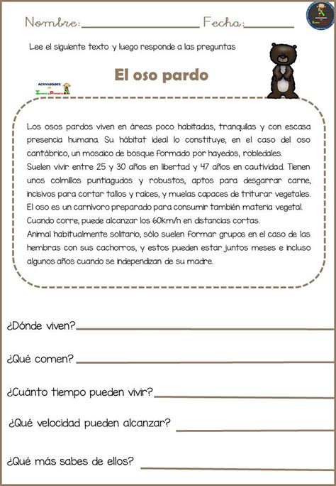 Pin de Kathy Pastrana en Animales Comprensión lectora Lectura de