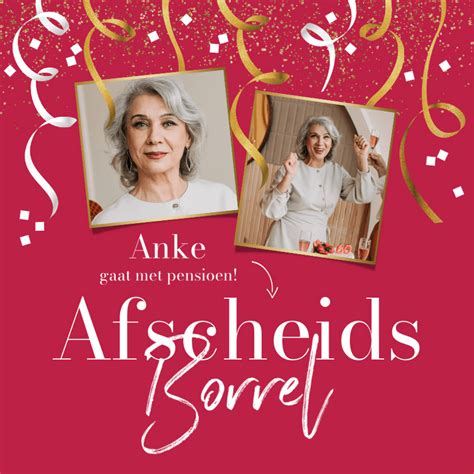 Uitnodiging Afscheidsfeest Borrel Pensioen Kaartje2go