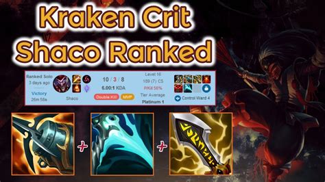 Kraken Crit 3 Auto Shaco Build S12 Plat Ranked League Of Legends