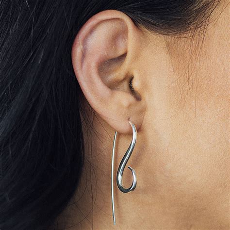 Sterling Silver Spiral Drop Earrings By Otis Jaxon