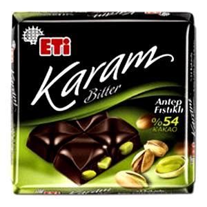 1 Paket 60 gr Eti Karam Antep Fıstıklı Bitter Çikolata Kaç Kalori
