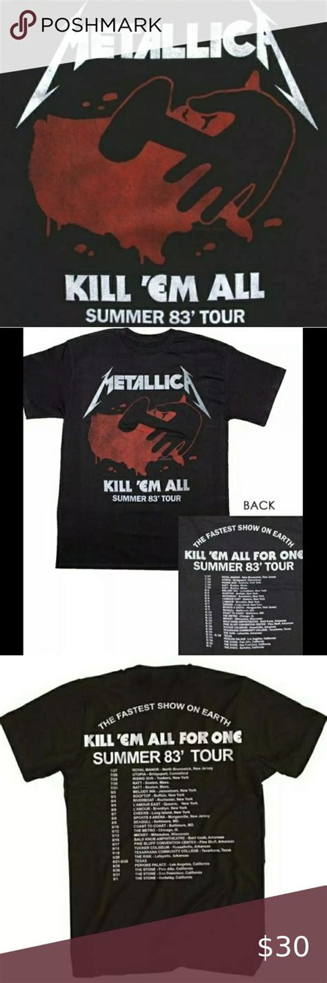 Metallica Kill Em All Summer Tour Shirt Heavy Metal Shirt Tan T