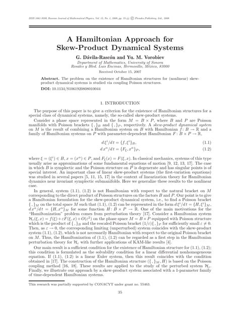 pdf a hamiltonian approach for skew product dynamical systems