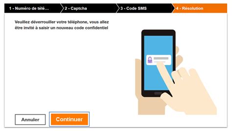 Mobile Connect réinitialiser le code confidentiel Assistance Orange