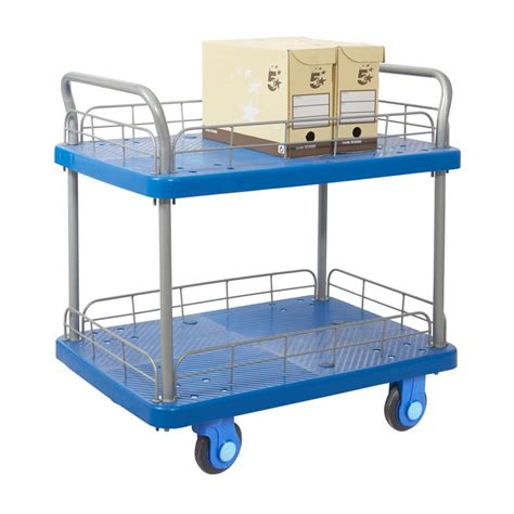 Plastic Shelf Trolley With Guard Rail PARRS Workplace Equipment