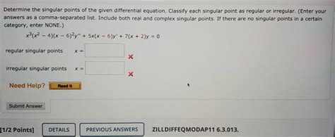 solved determine the singular points of the given