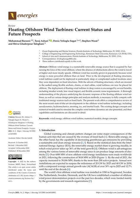 pdf floating offshore wind turbines current status and future prospects