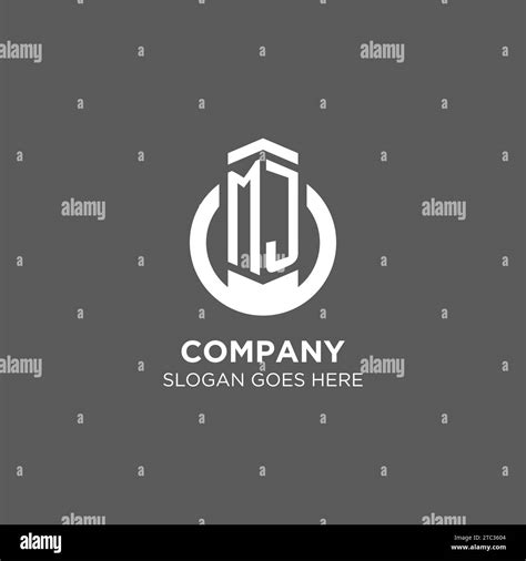 Initial MJ Circle Round Line Logo Abstract Company Logo Design Ideas