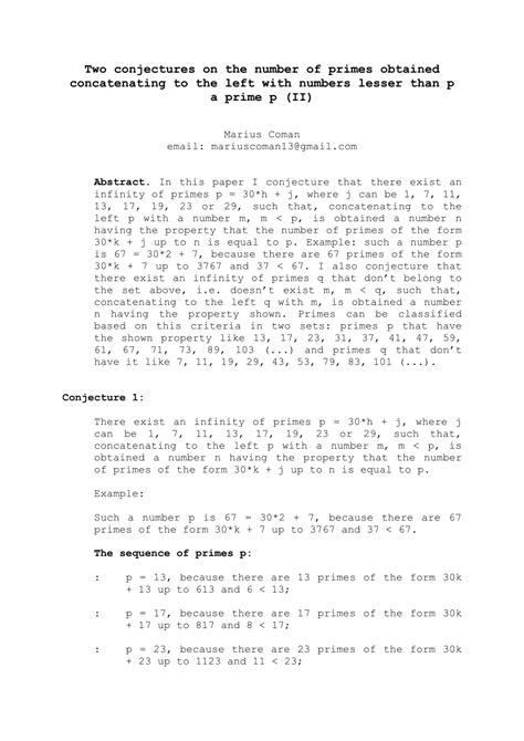 pdf two conjectures on the number of primes obtained concatenating to the left with numbers