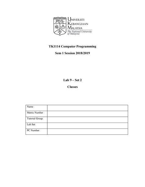 lab 9 set 2 classes tk1114 computer programming sem 1 session 2018 2019 lab 9 set 2