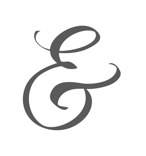 Custom Decorative Ampersand Isolated On White Hand Written Calligraphy