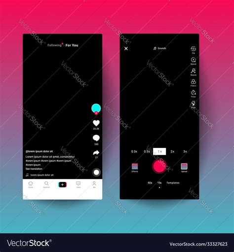 Tiktok Social Media Design Interface Concept Vector Image