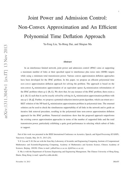 pdf joint power and admission control non convex approximation and an efficient polynomial