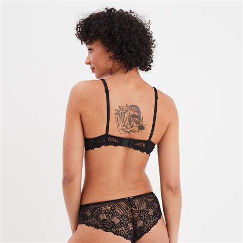 Soutien gorge push up paddé dentelle noir femme La Halle