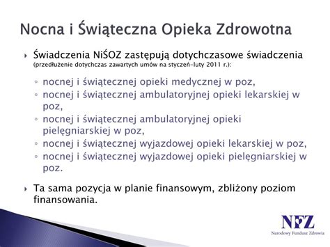 Ppt Nocna I Wi Teczna Opieka Zdrowotna Ni Oz Powerpoint