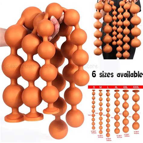 Long Sucker Anal Beads Lager Anal Plug Silicone Masturbation Big Buttplug Anal Stimulation Pull