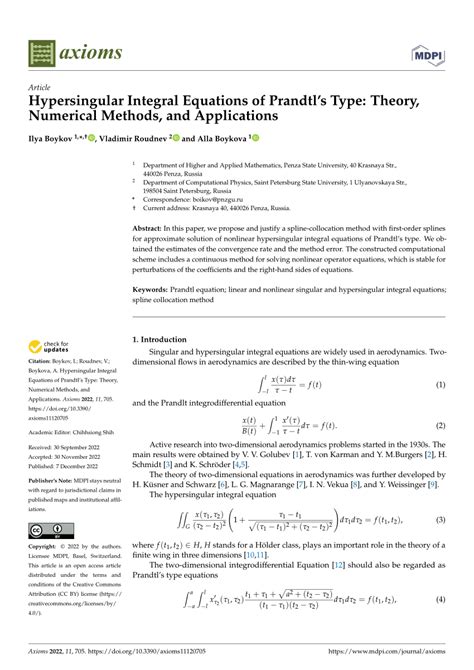 pdf hypersingular integral equations of prandtl s type theory numerical methods and