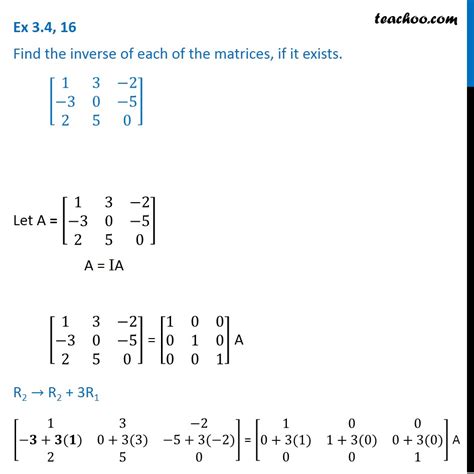 ex 3 4 16 find inverse of matrix [1 3 2 3 0 5 2 5 0]