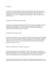 Understanding Parametric Vs Nonparametric Statistical Testing Course