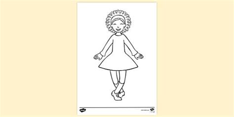 FREE Irish Dancer Blank Dress Colouring Colouring Sheets